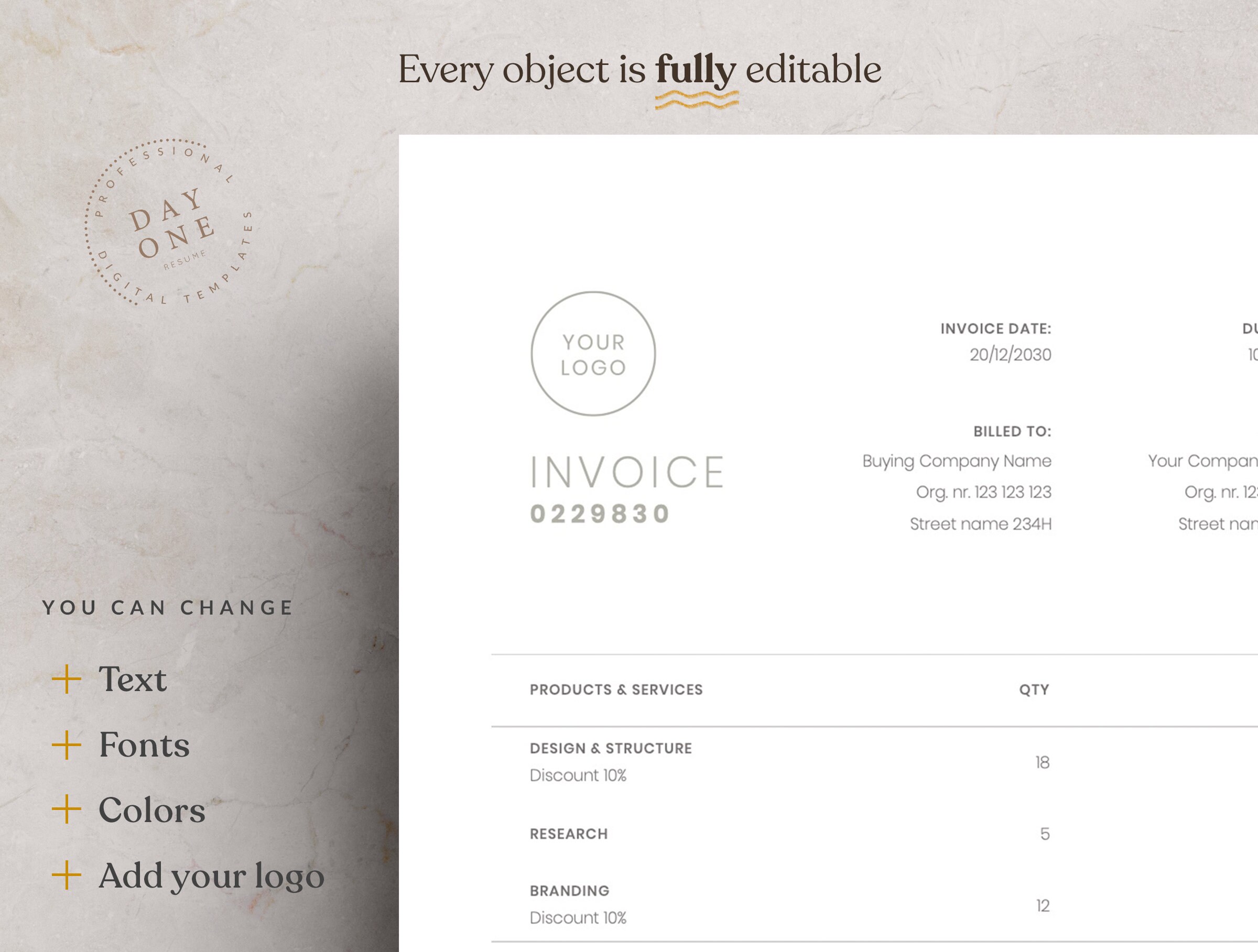 Printable Invoice Template for Small Business Owners and Entrepreneurs ...