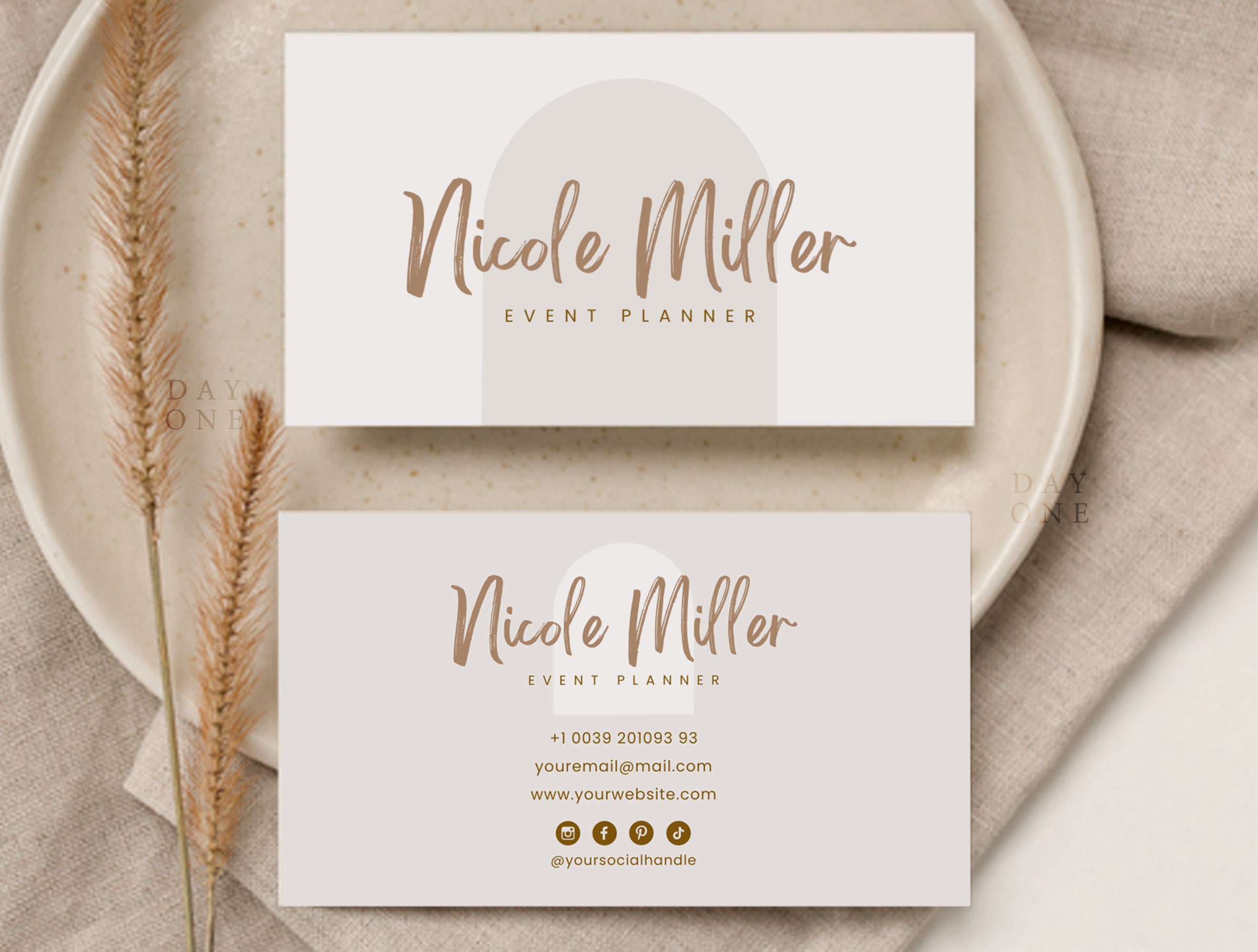 Printable Boho Business Card Canva Template Editable - Etsy UK