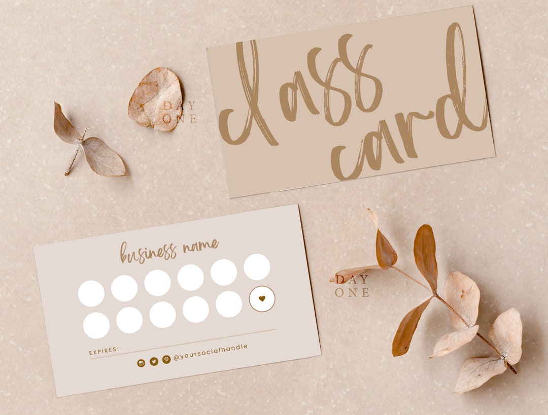 Business Loyalty Class Pass Card Editable, Boho Reward Card Design ...