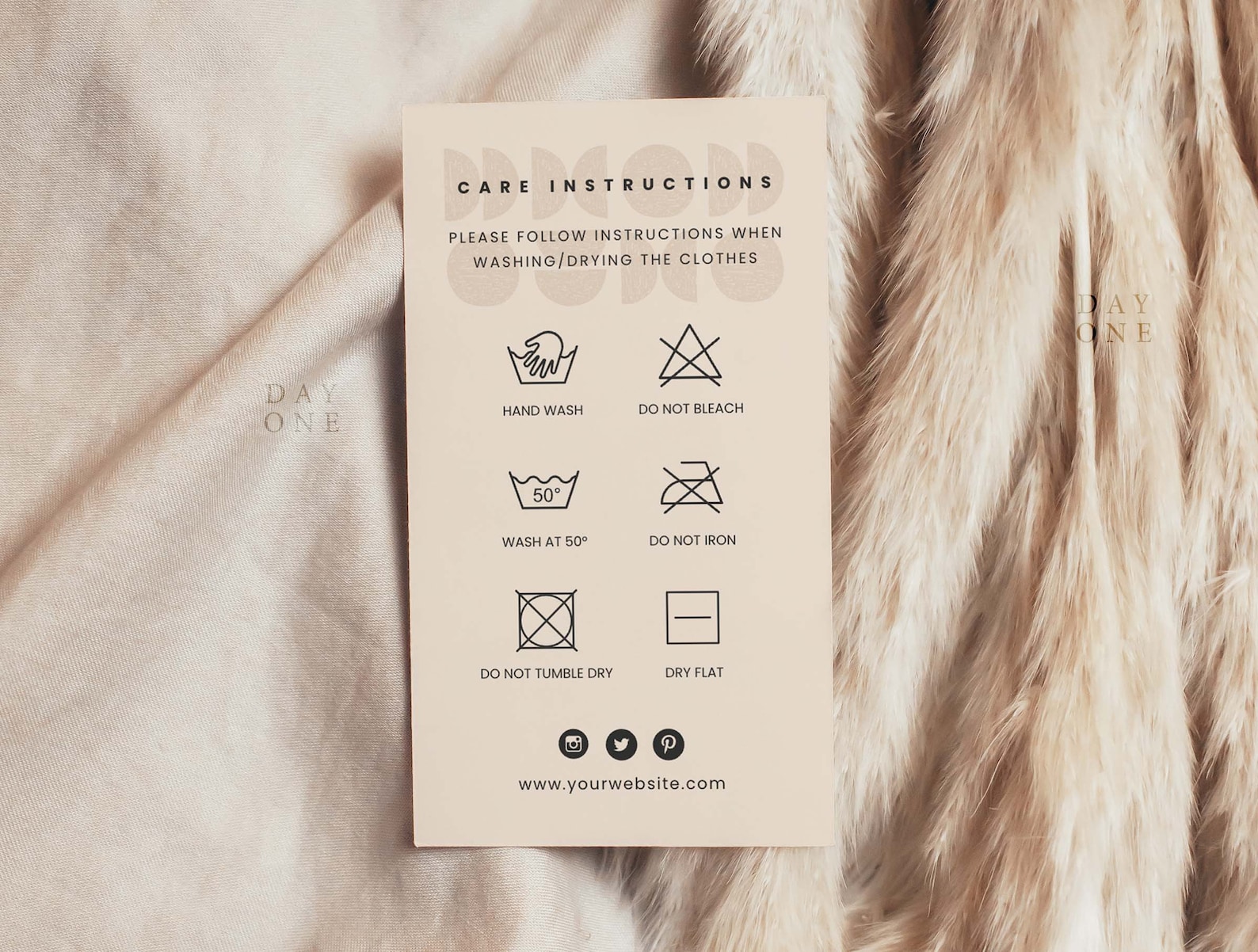 Custom Care Instructions, Printable Boho Care Card Design, Canva ...