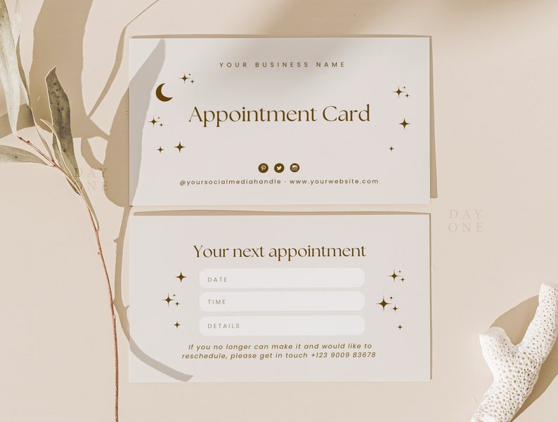 Printable Booking Reminder Template Canva, Editable Appointment Card ...