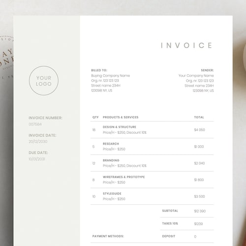 Invoice for Influencer Invoice Template UGC Creator UGC - Etsy India