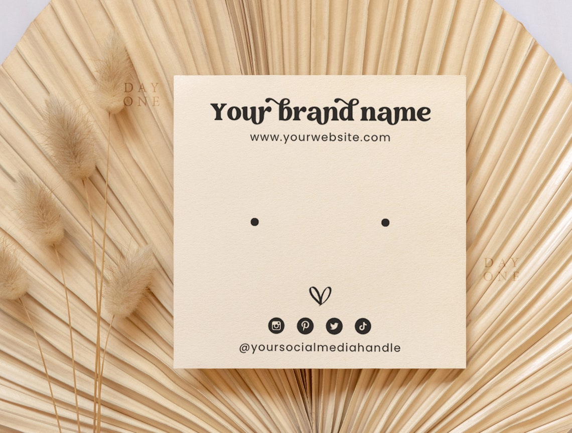 Editable Jewelry Display Card Template, Printable Earrings Display ...