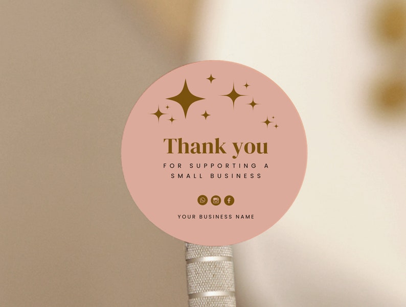 Printable Business Thank You Stickers, Custom Branded Packaging, Round ...