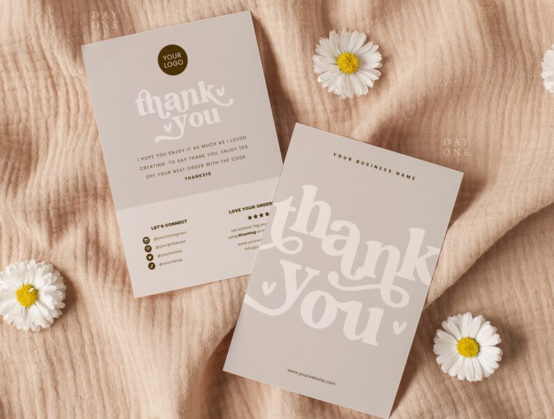 Printable Business Thank You Card, Cute Etsy Boutique Thanks for Your ...