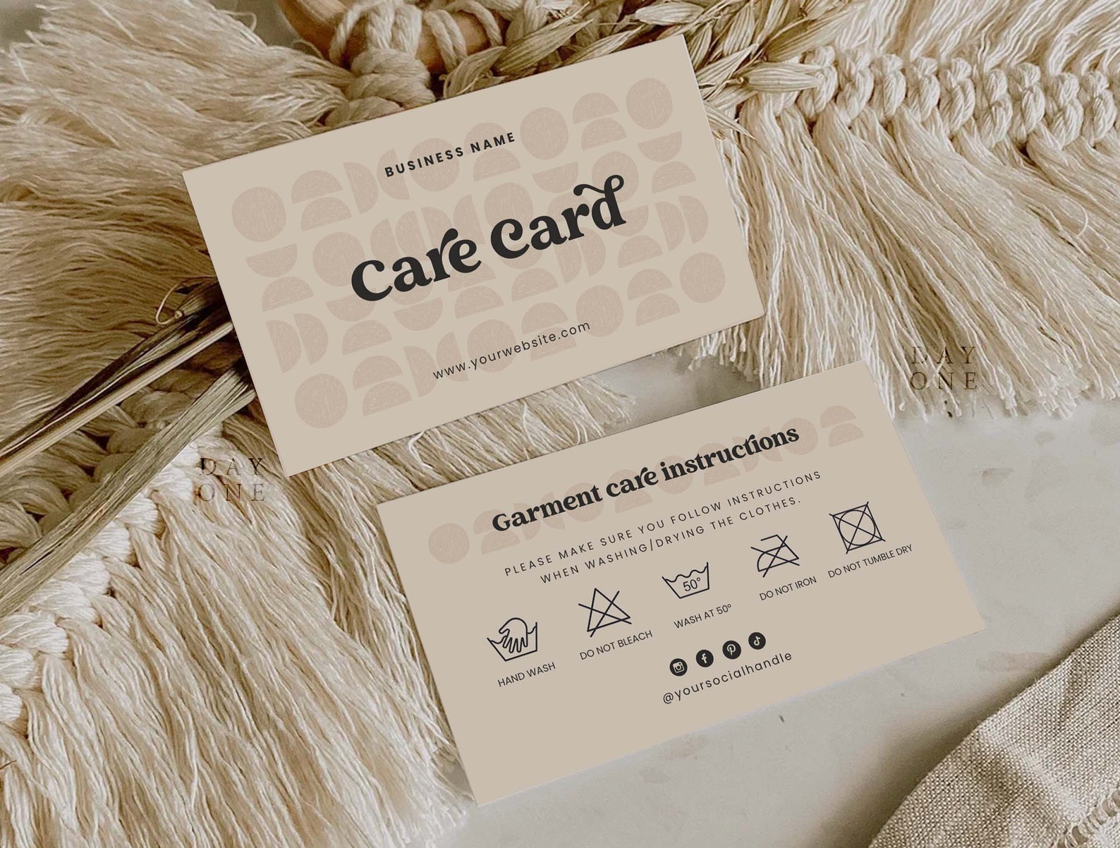 Editable Garment Care Card Template Custom Tshirt Care - Etsy