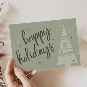 Boho Christmas Business Thank You Canva Template Sage Green Retro ...