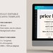 Digital Price List Template Canva, Editable List of Services, Beauty ...
