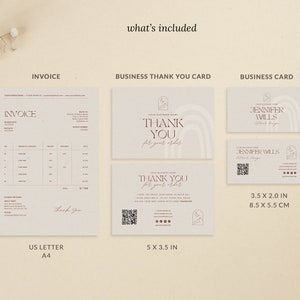 Canva Business Branding Kit, Editable Invoice Template, Boho Business ...