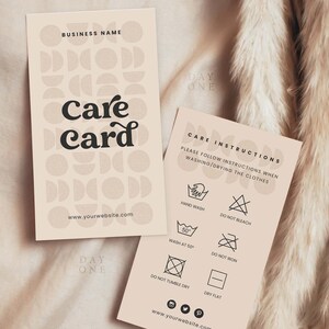 Custom Care Instructions, Printable Boho Care Card Design, Canva ...