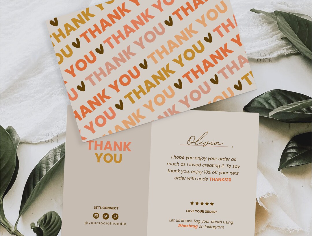 Editable Thanks for Your Purchase Card, Small Business Thank You Card ...