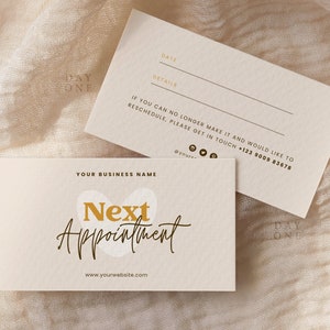 Printable Appointment Card Template Canva, Editable Booking Reminder ...
