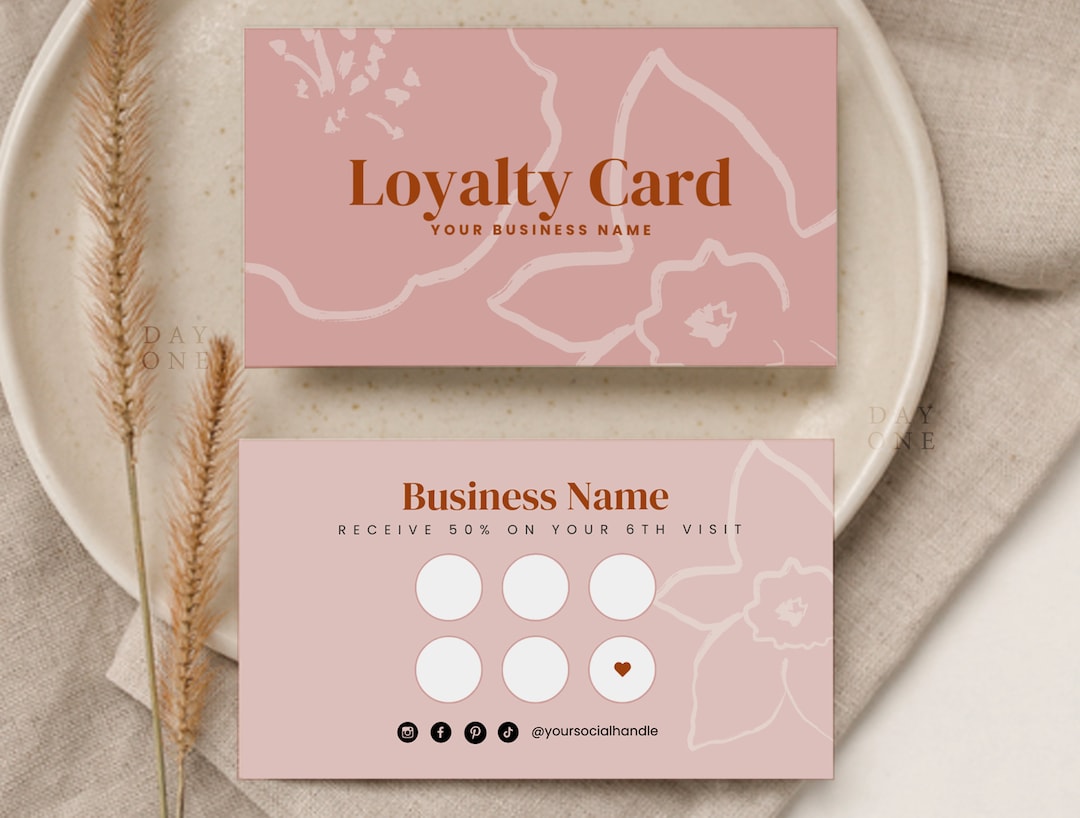 Editable Business Loyalty Card Canva Pro, Printable Discount Card ...