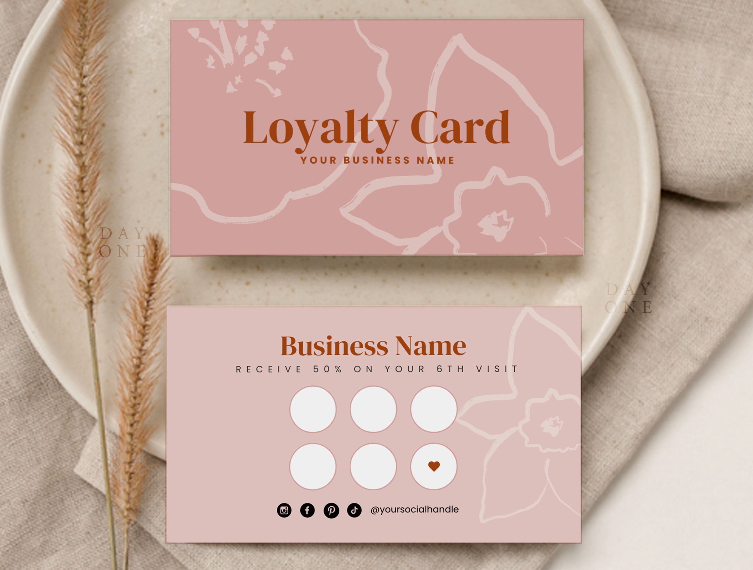 Editable Business Loyalty Card Canva Pro Printable Discount - Etsy