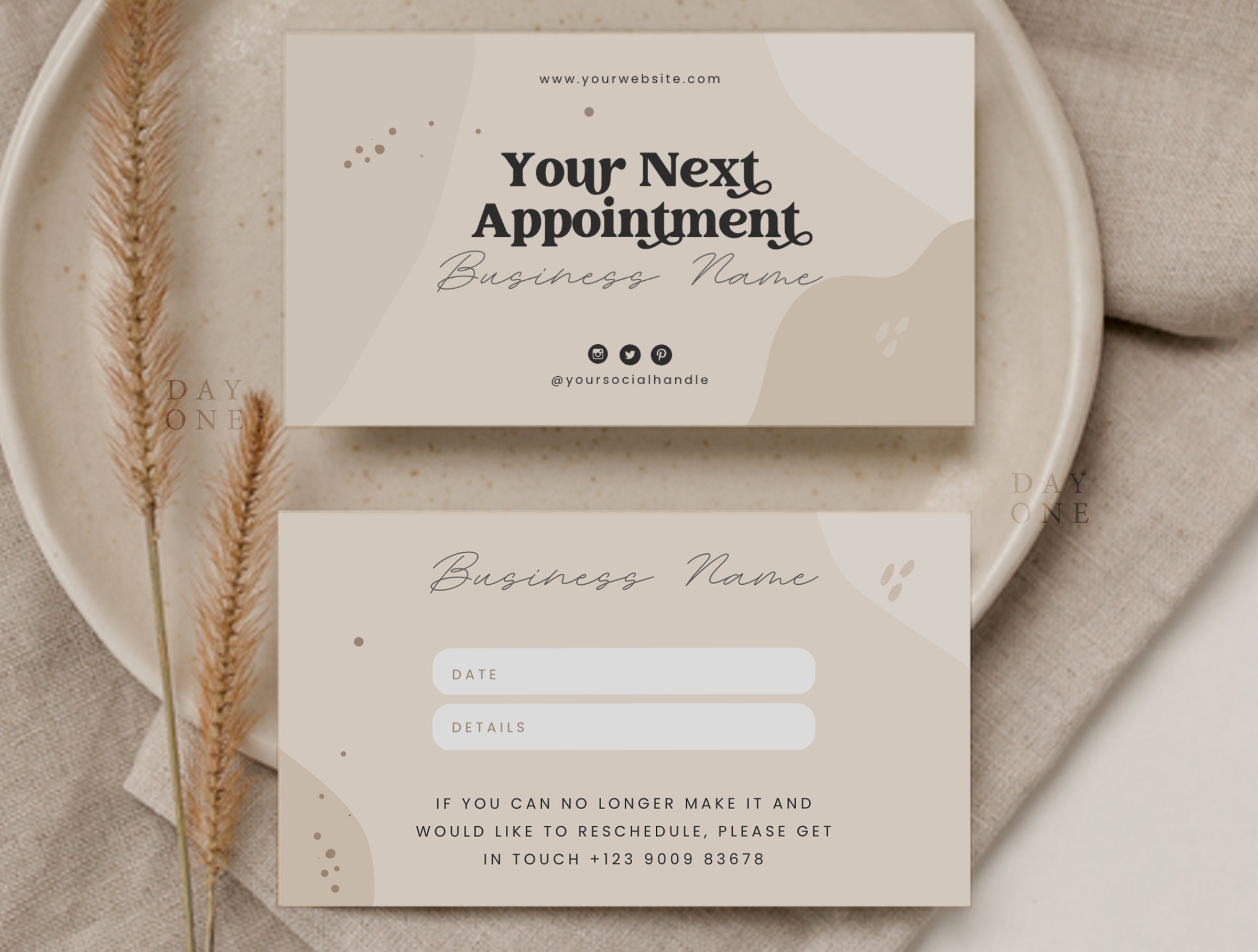 Printable Appointment Card Design Canva, Appointment Reminder Template ...