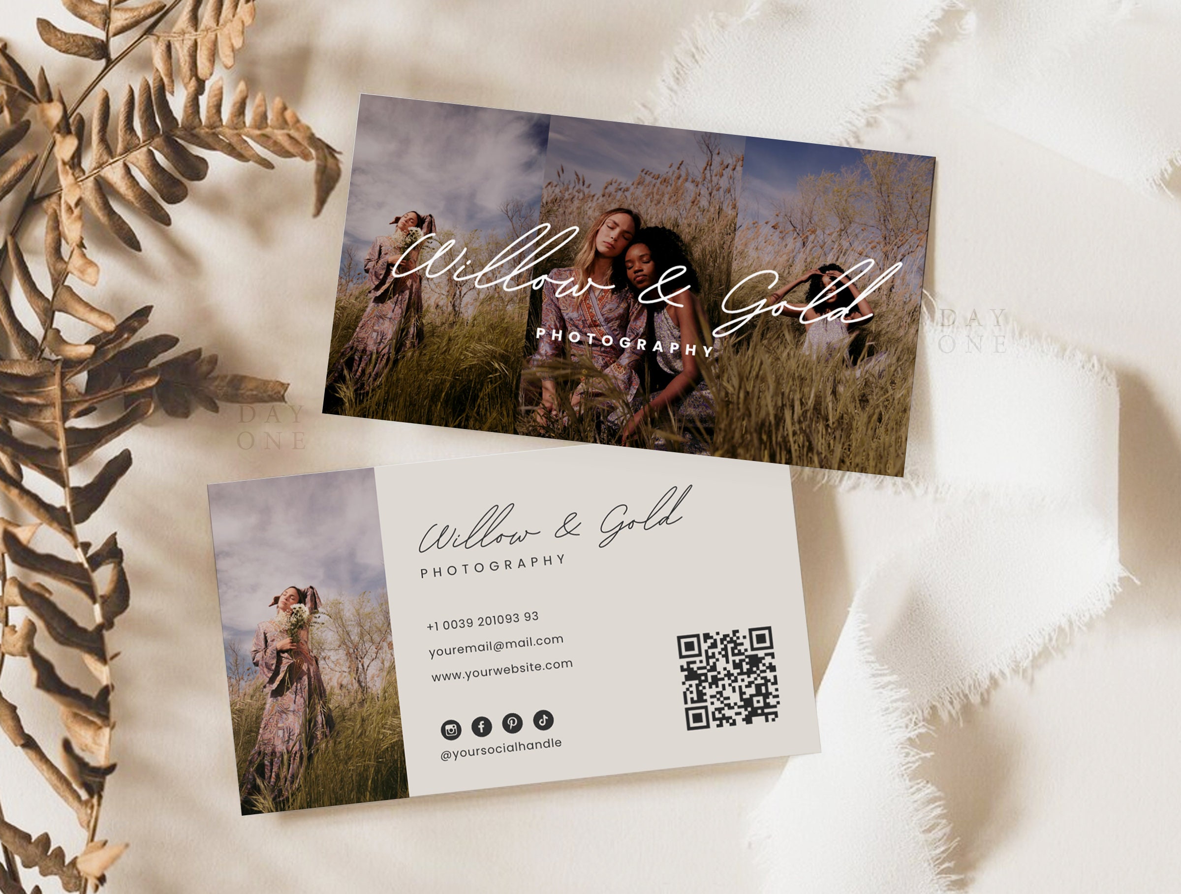 Photographer Business Card Template Boho (Download Now) - Etsy