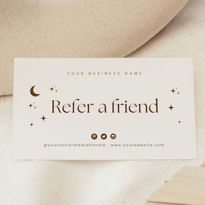 Printable Referral Card Template, Editable Customer Loyalty Reward Card ...