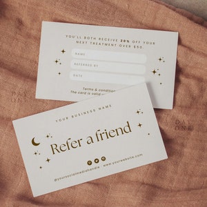 Printable Referral Card Template, Editable Customer Loyalty Reward Card ...