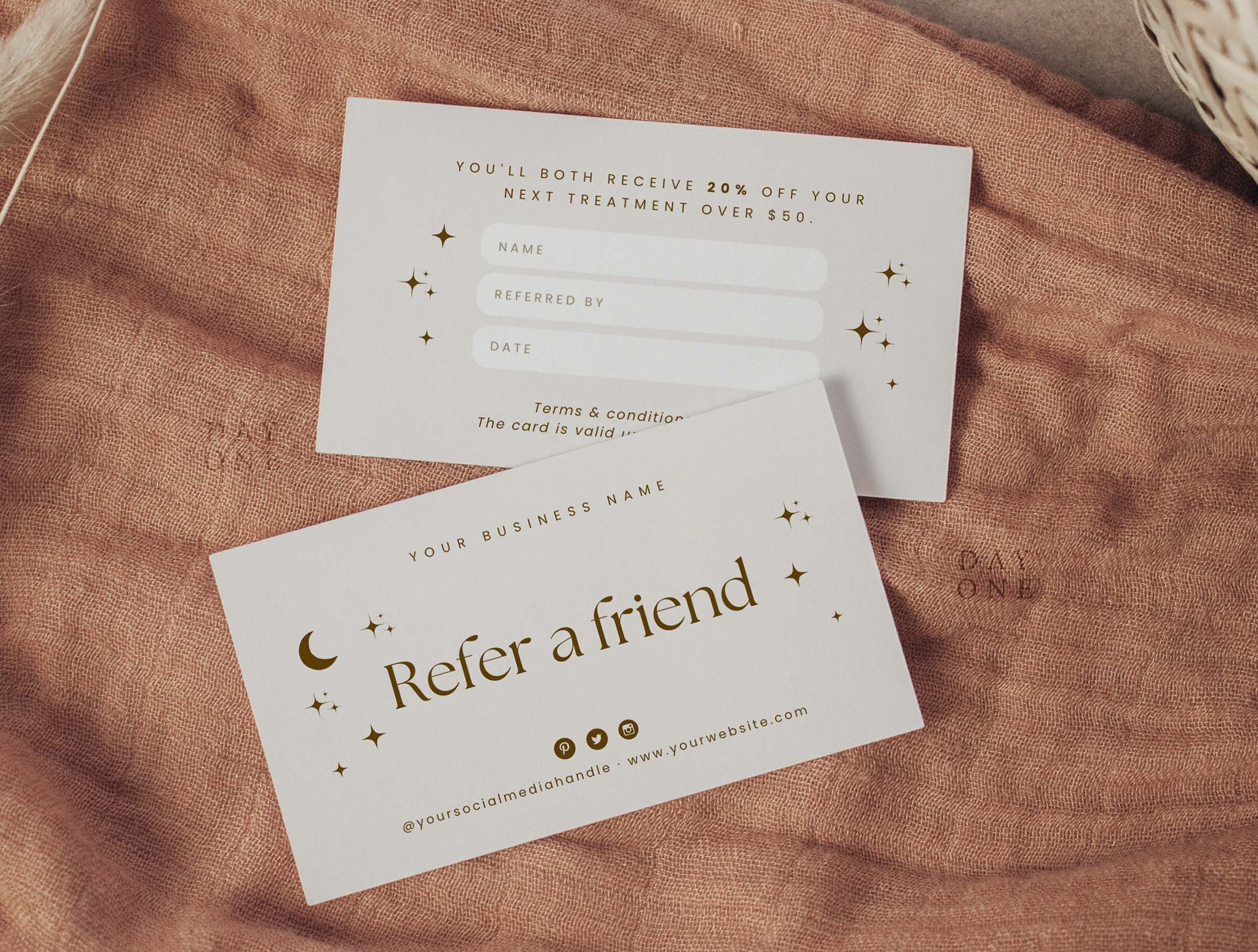 Printable Referral Card Template Editable Customer Loyalty - Etsy Australia