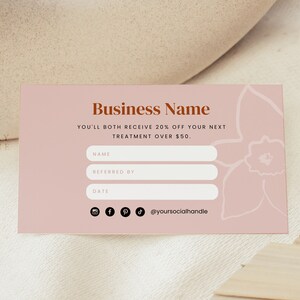 Printable Customer Loyalty Reward Card, Editable Referral Card Template ...