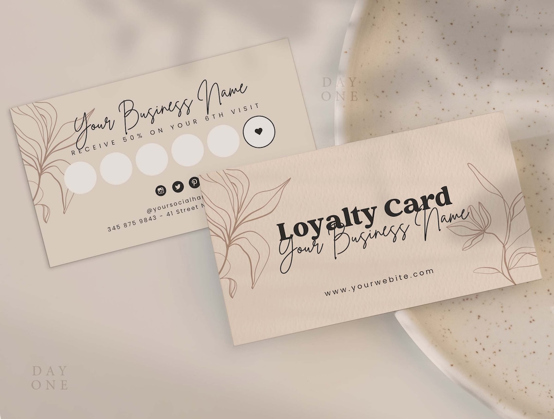 Printable Loyalty Card Canva Template, Custom Chic Beauty Business ...