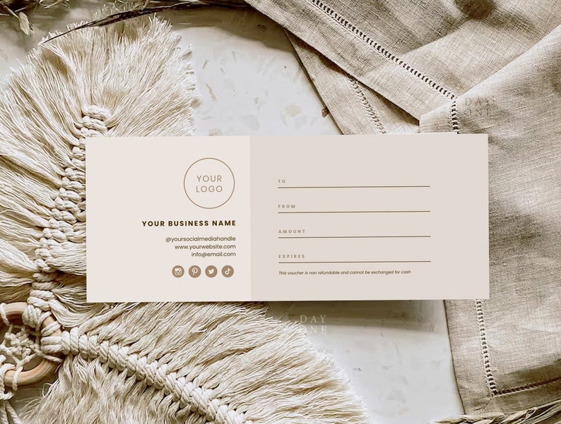 Editable Gift Voucher Template Canva Printable Gift - Etsy