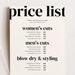 Digital Price List Template Canva, Editable List of Services, Beauty ...