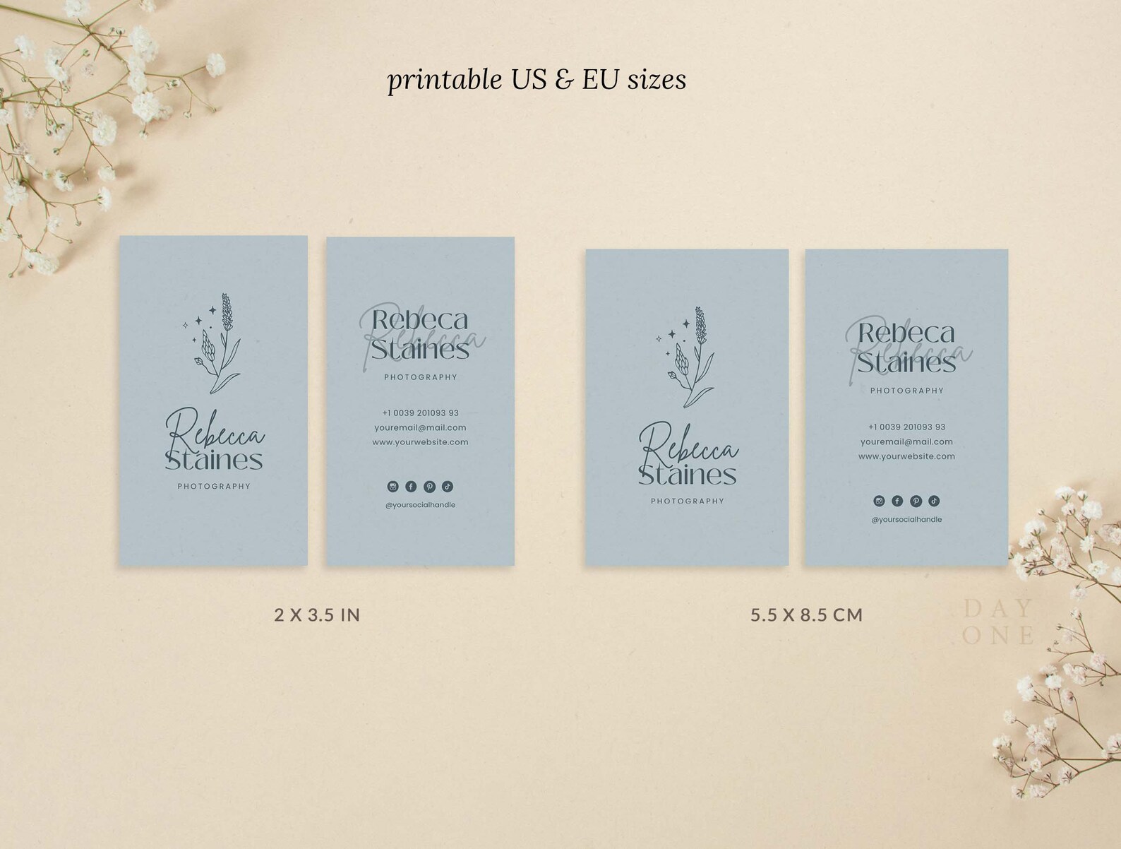 Editable Boho Business Card Canva Template Dainty Floral - Etsy
