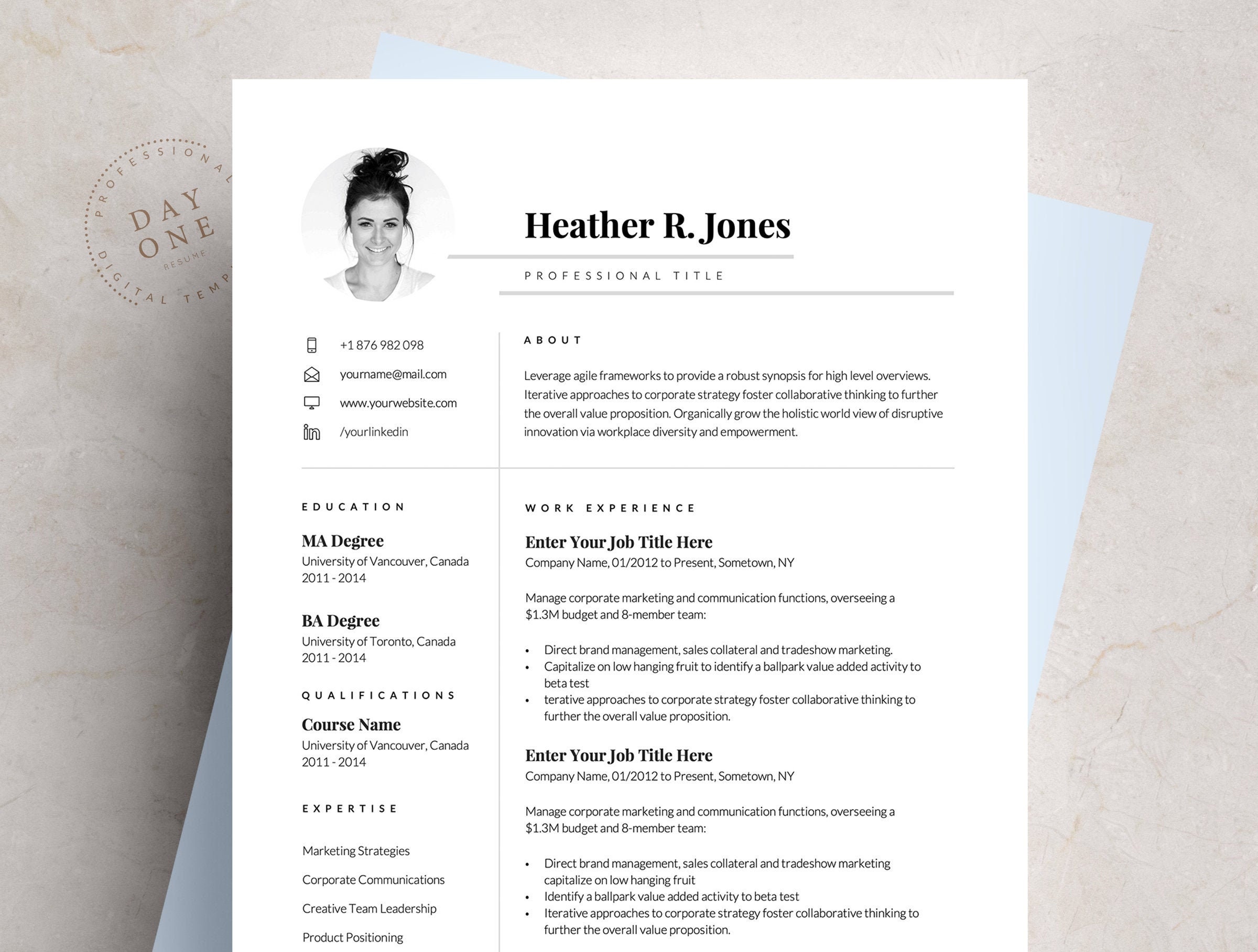 Paper Modern Resume Clean and Simple Cv Template Professional and ...
