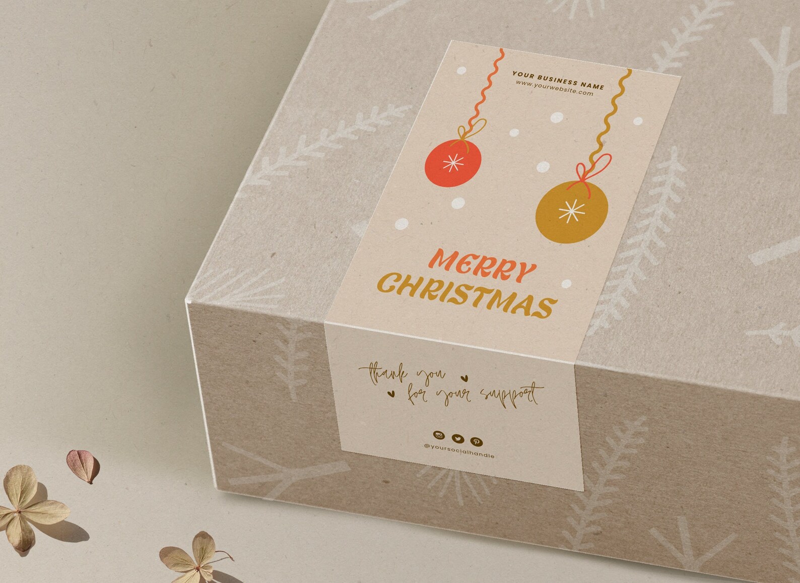 Editable Christmas Box Seal Sticker, Cute Printable Small Business ...