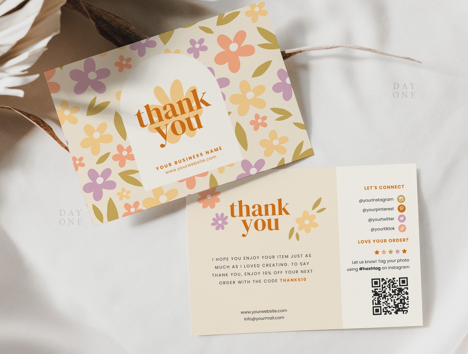 Editable Business Thank You Card Thanks for Your Purchase Card, Small ...