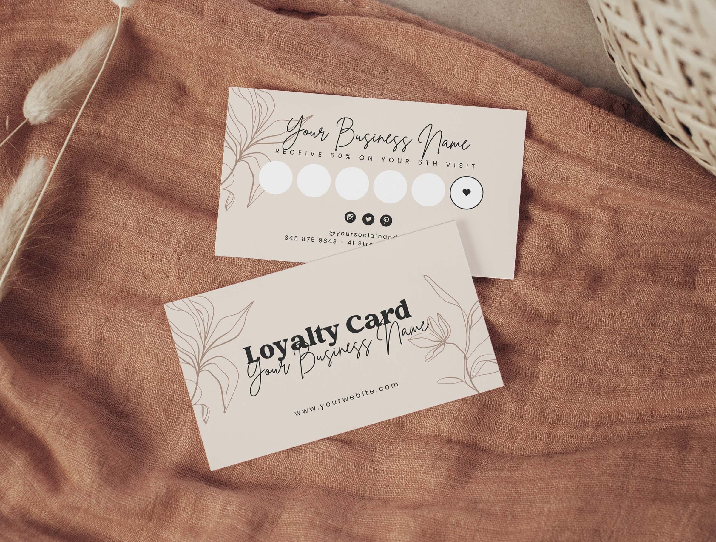 Printable Loyalty Card Canva Template, Custom Chic Beauty Business ...