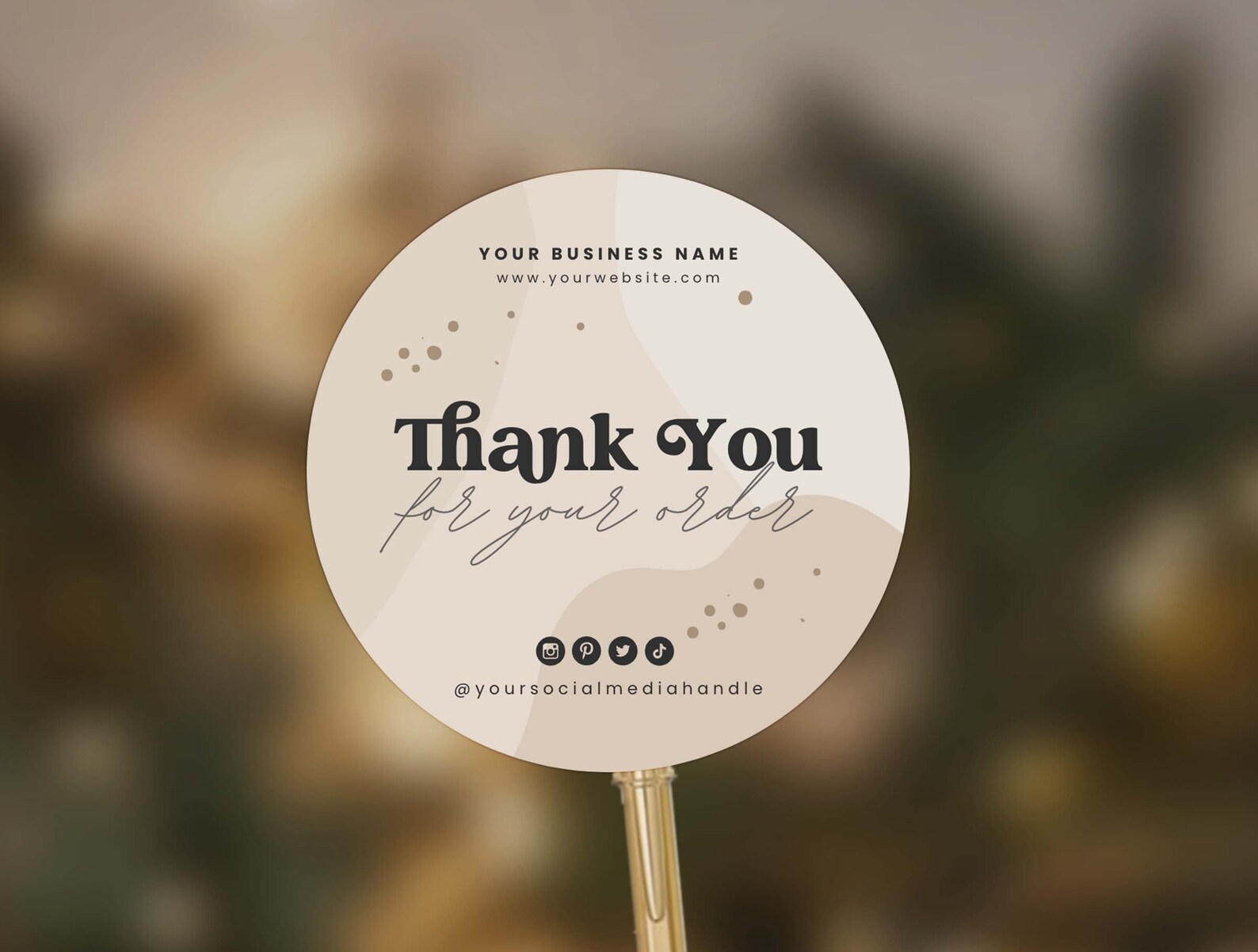 Editable Business Thank You Sticker, Printable Round Box Seal Sticker ...