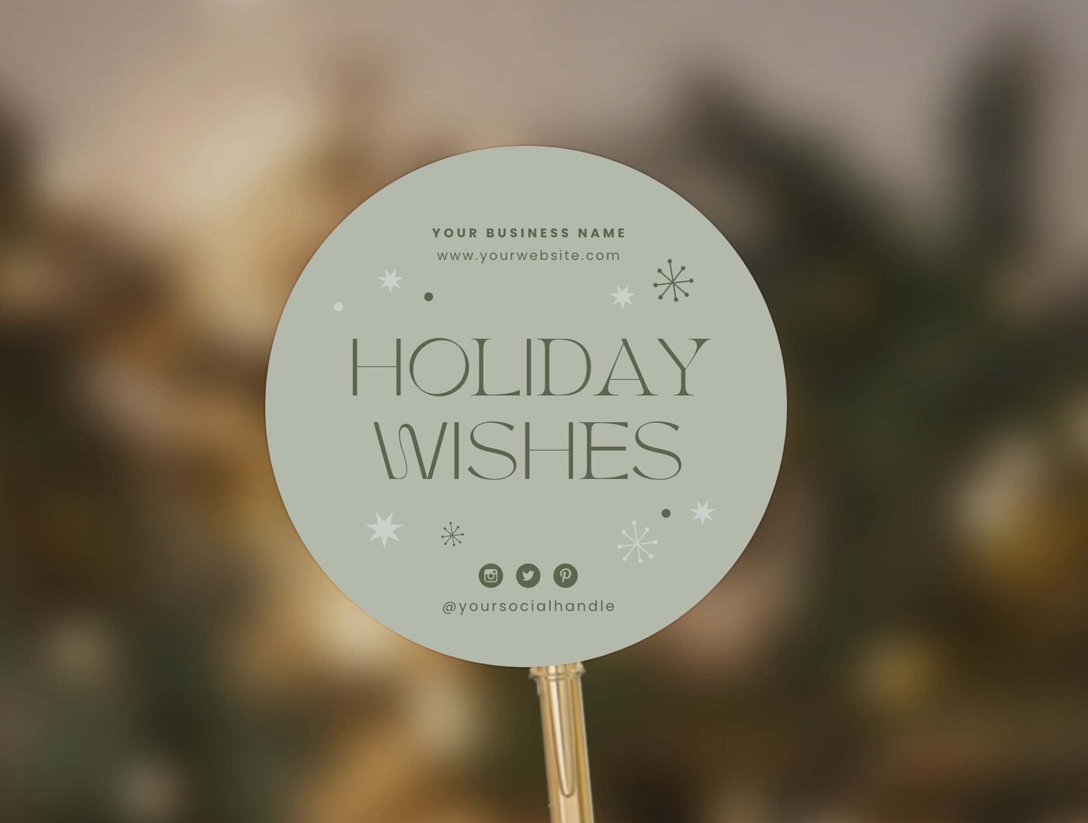 Printable Business Holiday Stickers, Custom Branded Packaging, Editable ...