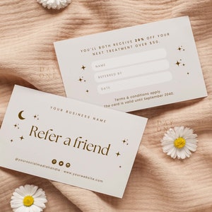Printable Referral Card Template, Editable Customer Loyalty Reward Card ...
