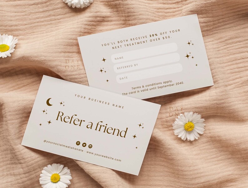 Printable Referral Card Template Editable Customer Loyalty - Etsy