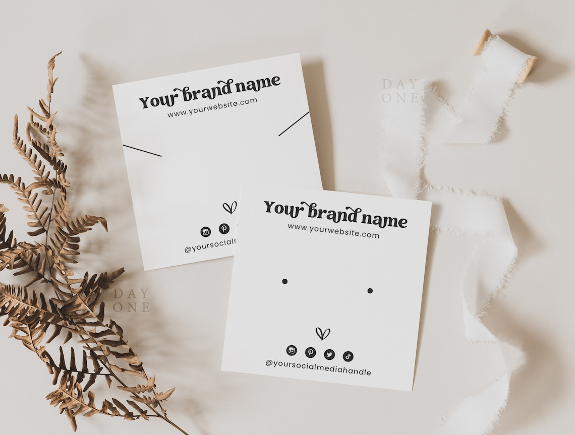 Editable Jewelry Display Card Template, Printable Earrings Display ...