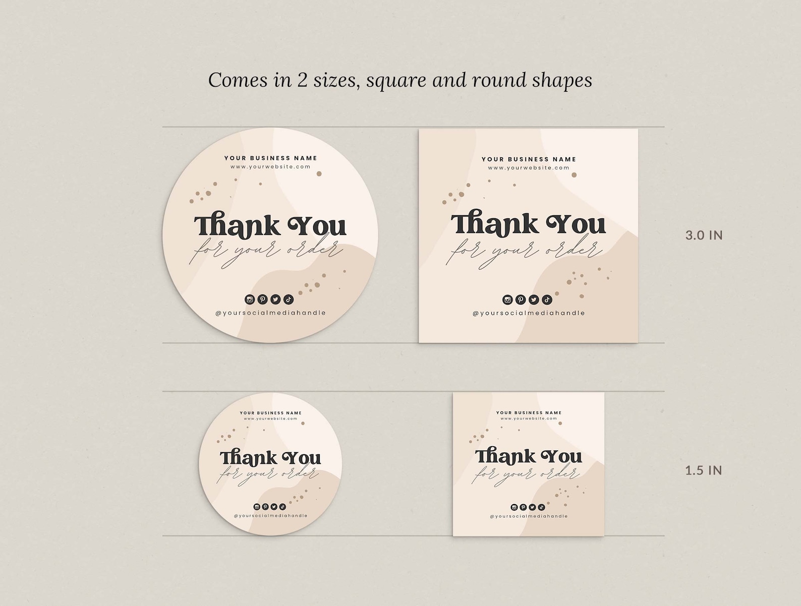 Editable Business Thank You Sticker, Printable Round Box Seal Sticker ...