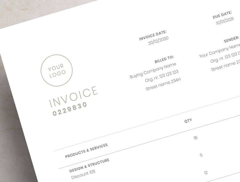 Printable Invoice Template for Small Business Owners and Entrepreneurs ...