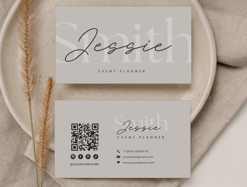 Printable Business Card Template Canva, Digital Small Business Card ...