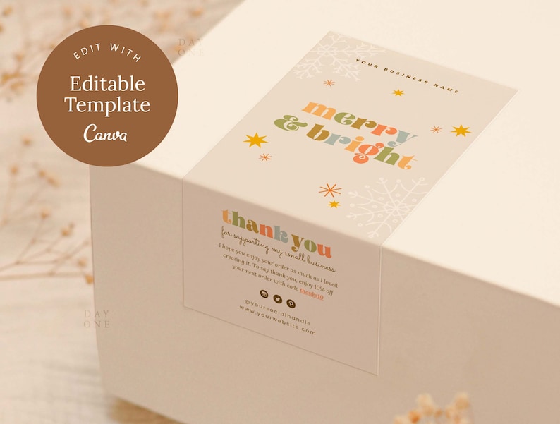 Printable Small Business Box Seal Sticker Custom Box Label - Etsy