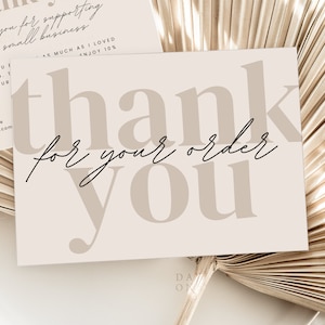 Editable Business Thank You Card, Printable Modern Thanks for Your ...