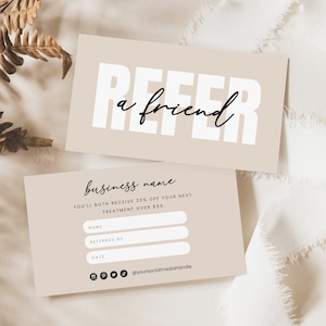 Printable Referral Card Template, Editable Customer Loyalty Reward Card ...