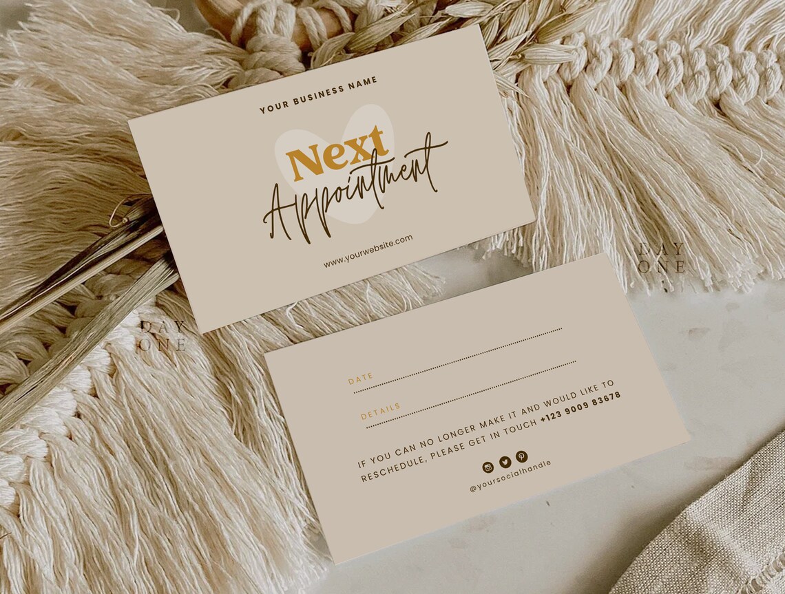 Printable Appointment Card Template Canva, Editable Booking Reminder ...