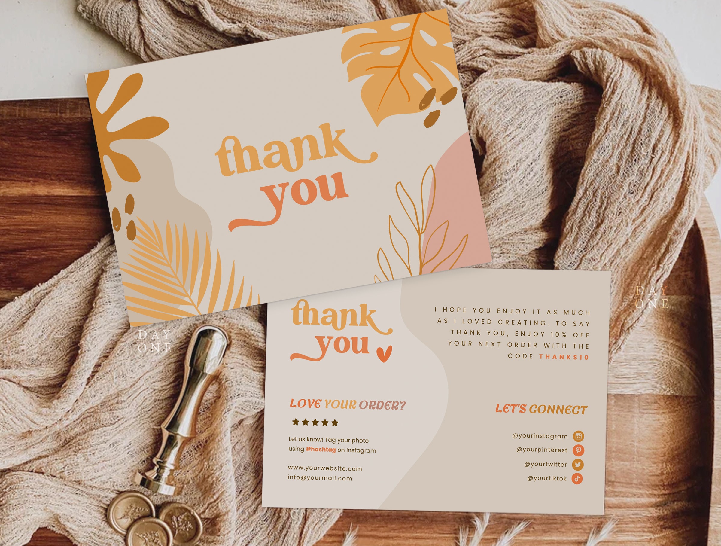 Printable Business Thank You Card, Small Business Package Insert Card ...