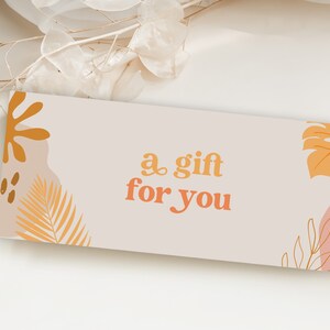 Boho Gift Card With Logo Template Canva, Editable Gift Voucher Design ...