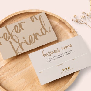 Editable Customer Loyalty Reward Card, Printable Referral Card Template ...