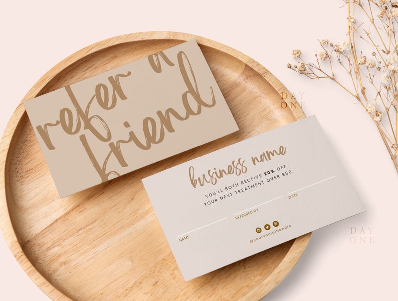Editable Customer Loyalty Reward Card, Printable Referral Card Template ...