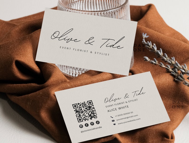 Business Card Template QR Code Instant Download Printable - Etsy
