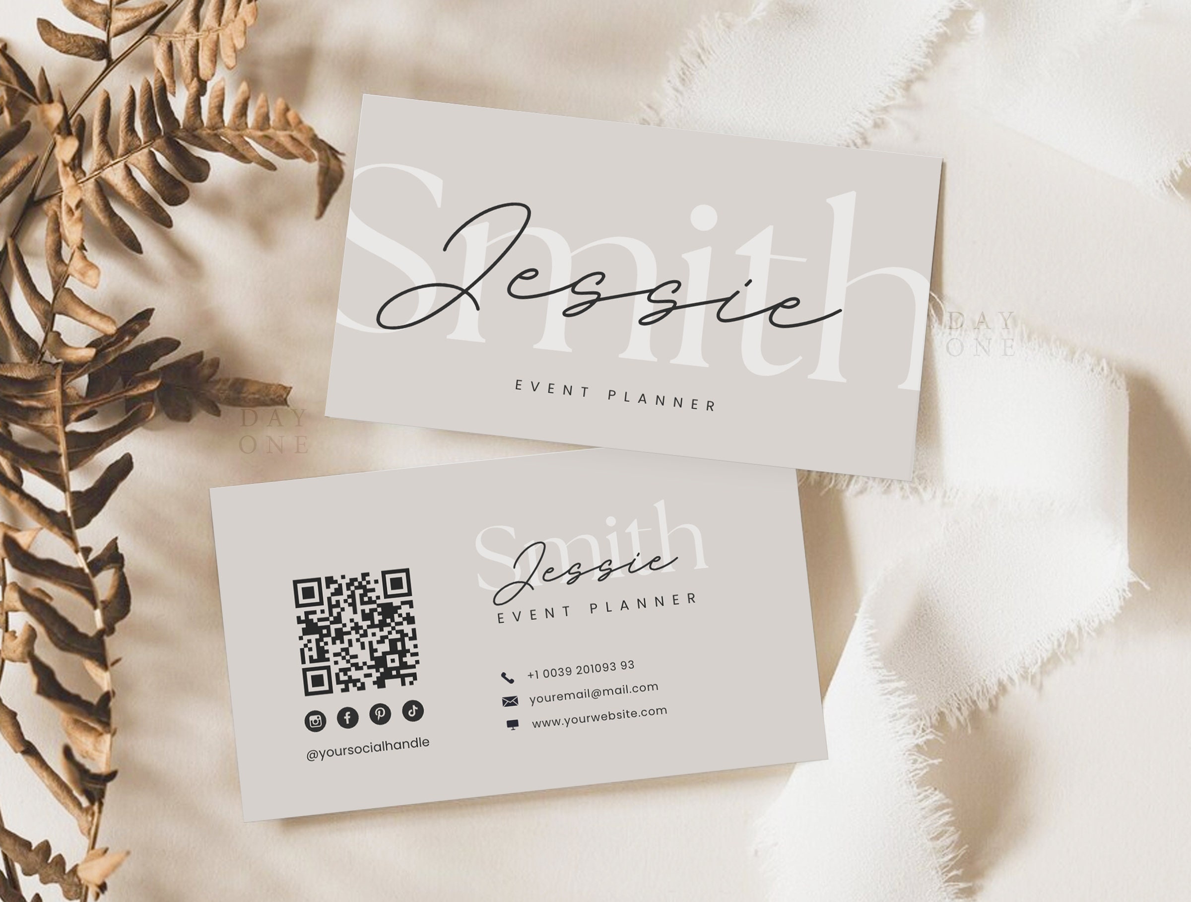 Printable Business Card Template Canva, Digital Small Business Card ...